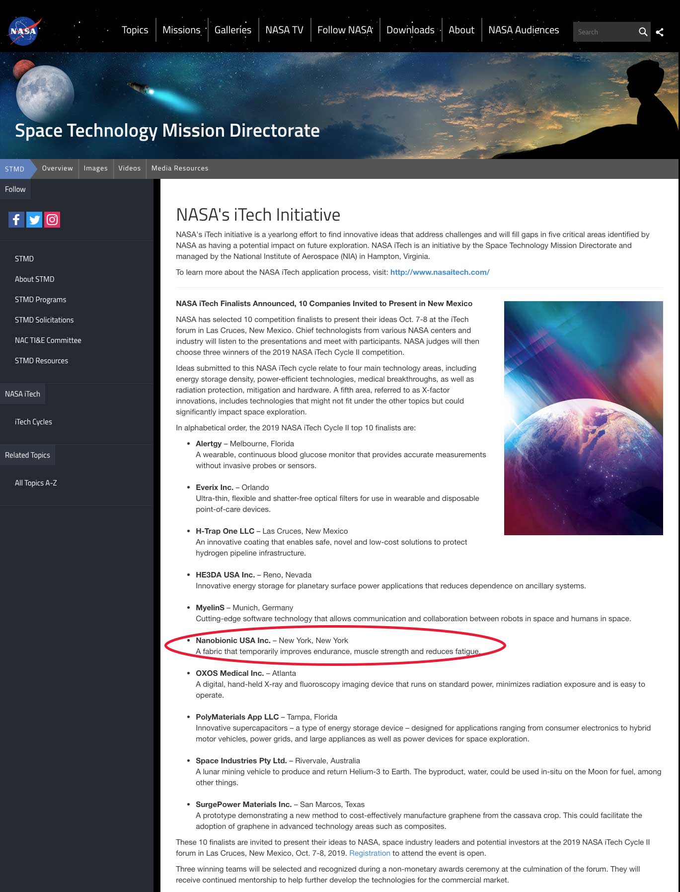 Nanobionic advanced to the top 10 finalists at NASA iTech – Nanobionic ...